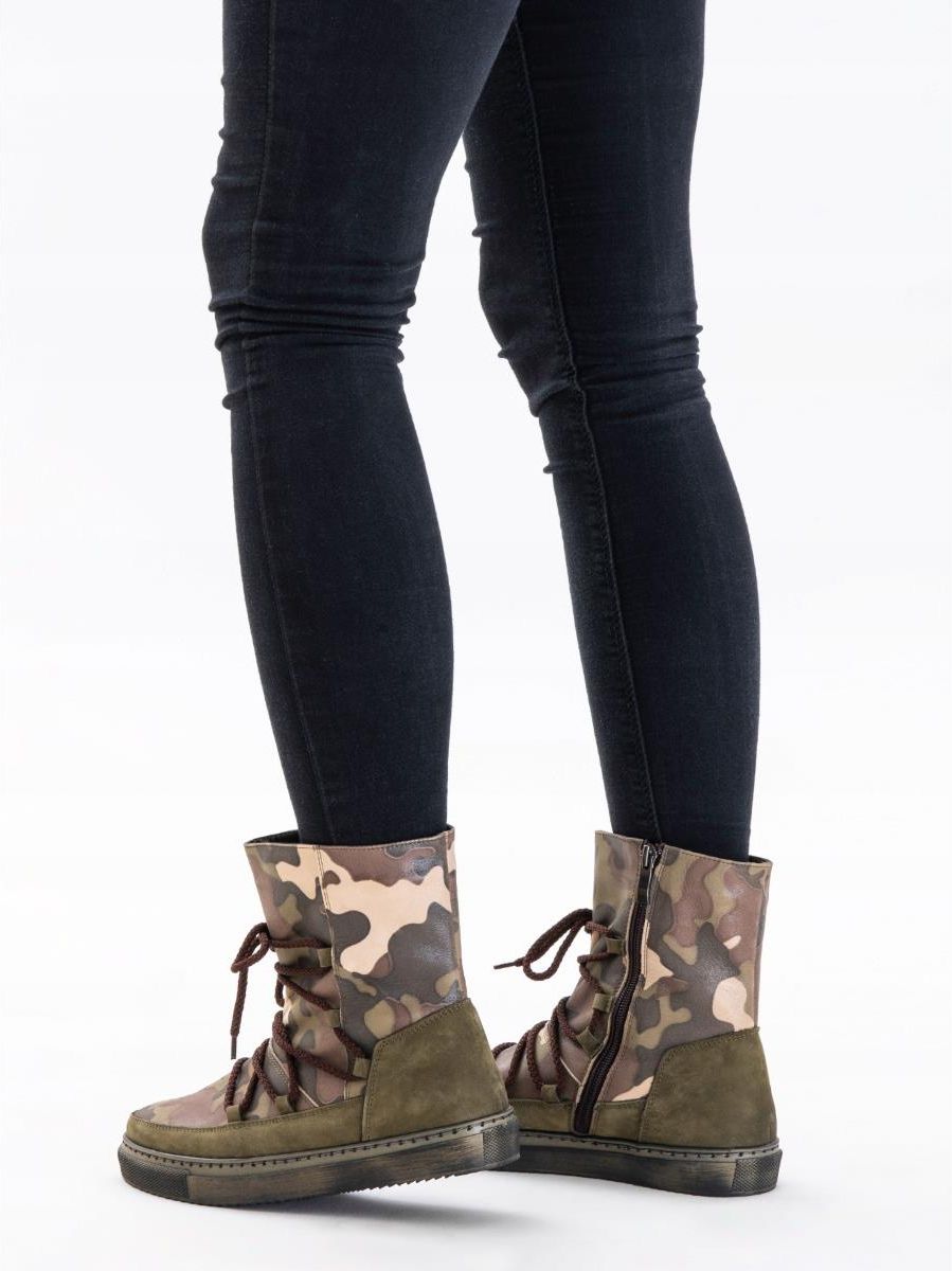 Botki ocieplane Skórzane lekkie Suwak moro Imunzi - Ceny i opinie ...