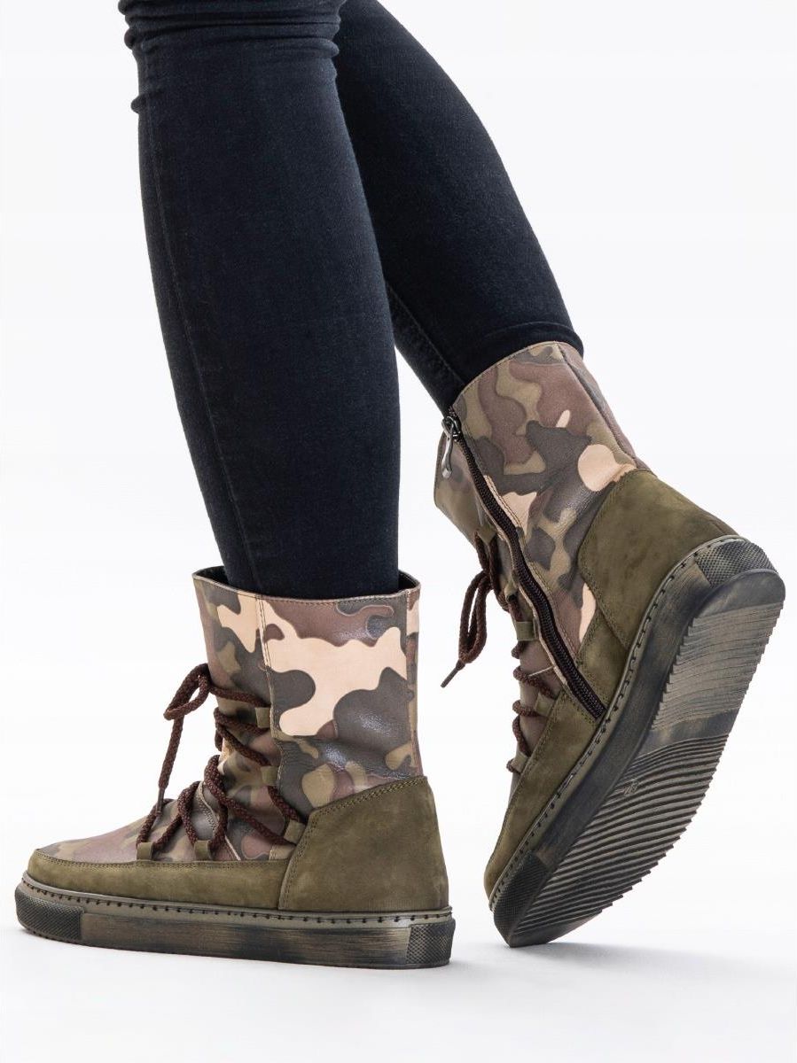 Botki ocieplane Skórzane lekkie Suwak moro Imunzi - Ceny i opinie ...