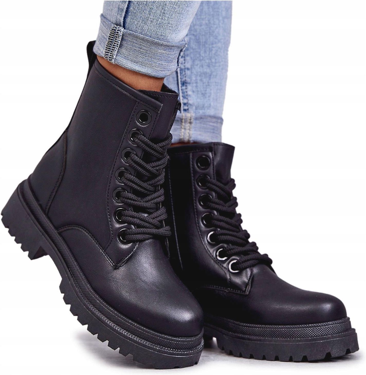 Damskie Skórzane Botki Workery Czarne 39 - Ceny i opinie - Ceneo.pl