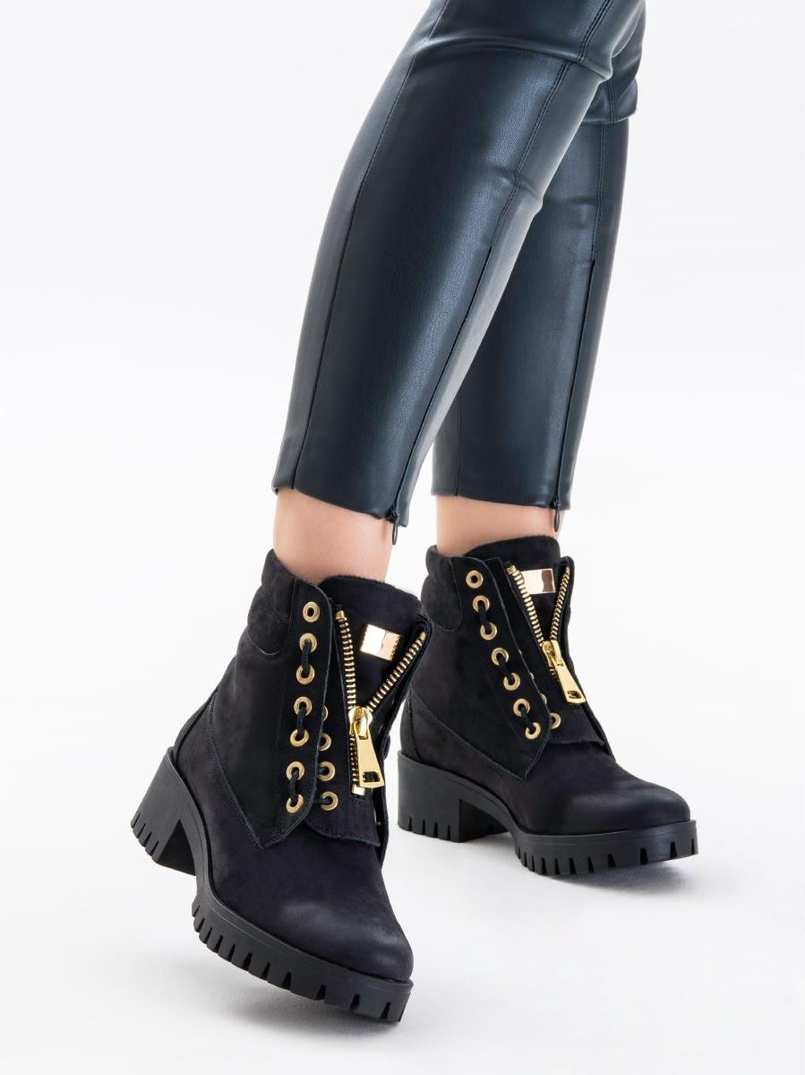 Botki workery ocieplane Skórzane z nubuku Imunzi - Ceny i opinie - Ceneo.pl