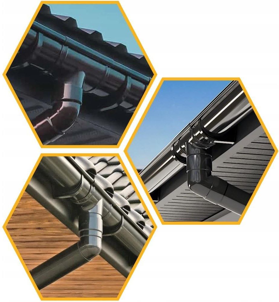 Rynna LEJ SPUSTOWY PVC SYSTEM RYNNOWY 130/90 GRAFIT/ANTRACYT RAL 7016 ...