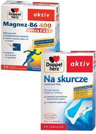 Doppelherz Aktiv Na Skurcze 30Tabl. + Doppelherz Aktiv Magnez B6 Ultra Fast 20 Sasz. - Opinie i ...