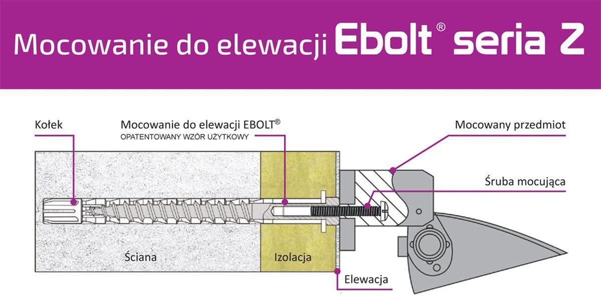 Kołek do mocowania na elewacji Ebolt 12*240 mm z gwintem wewnetrznym m5 - Opinie i ceny na Ceneo.pl