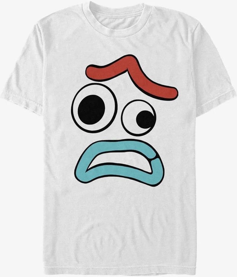 Queens Pixar Toy Story 4 - Big Face Scared Forky Unisex T-Shirt White ...