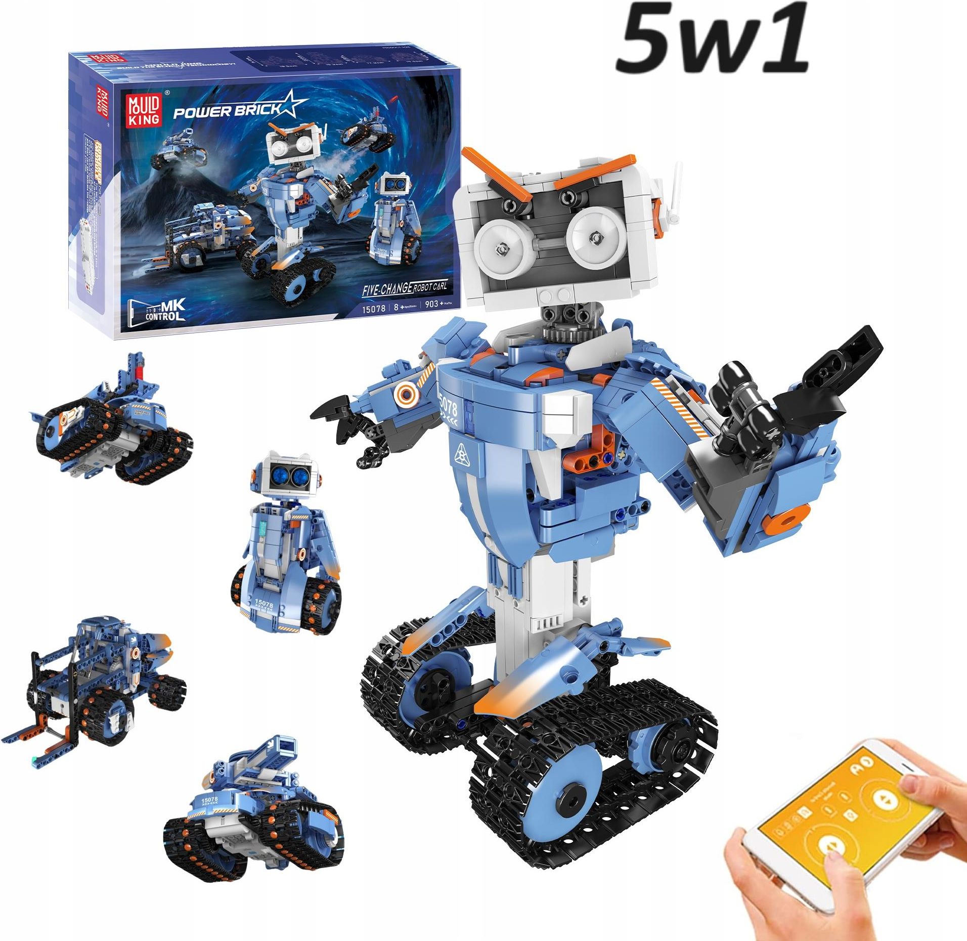 Mould King Klocki Robot Edukacyjny 5W1 Robotyka Zestaw Klocków Technic ...