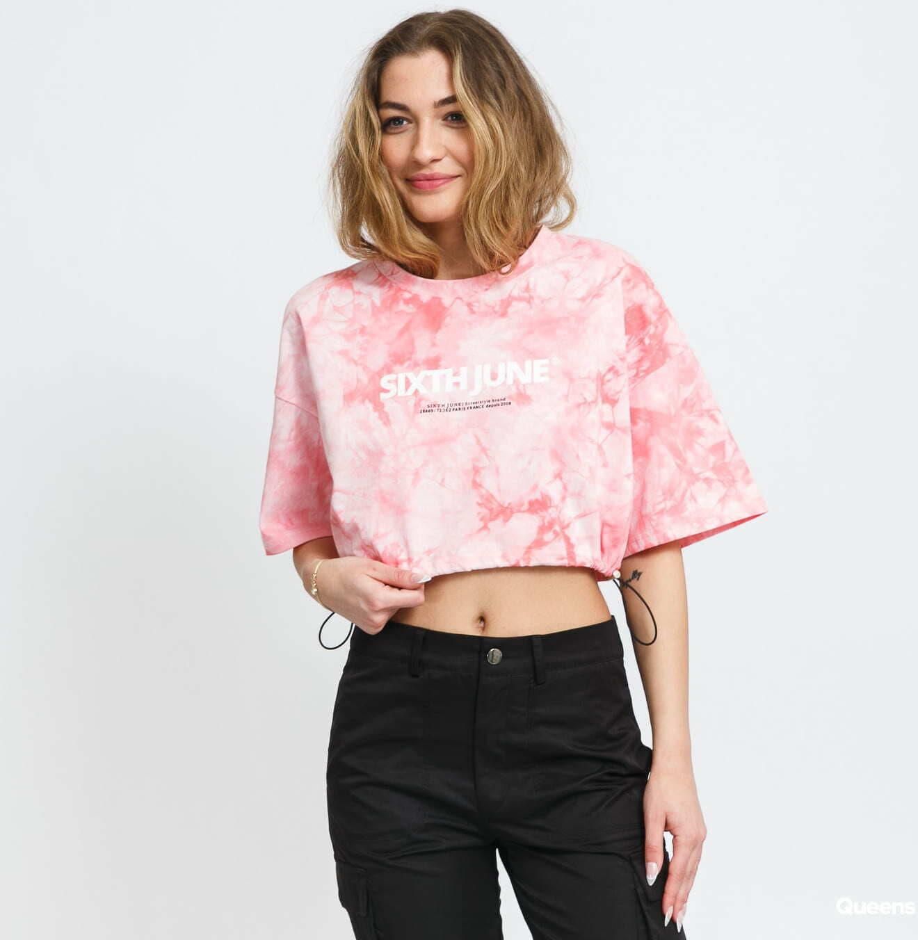 Sixth June W Tie Dye Crop Top Pink - Ceny i opinie - Ceneo.pl