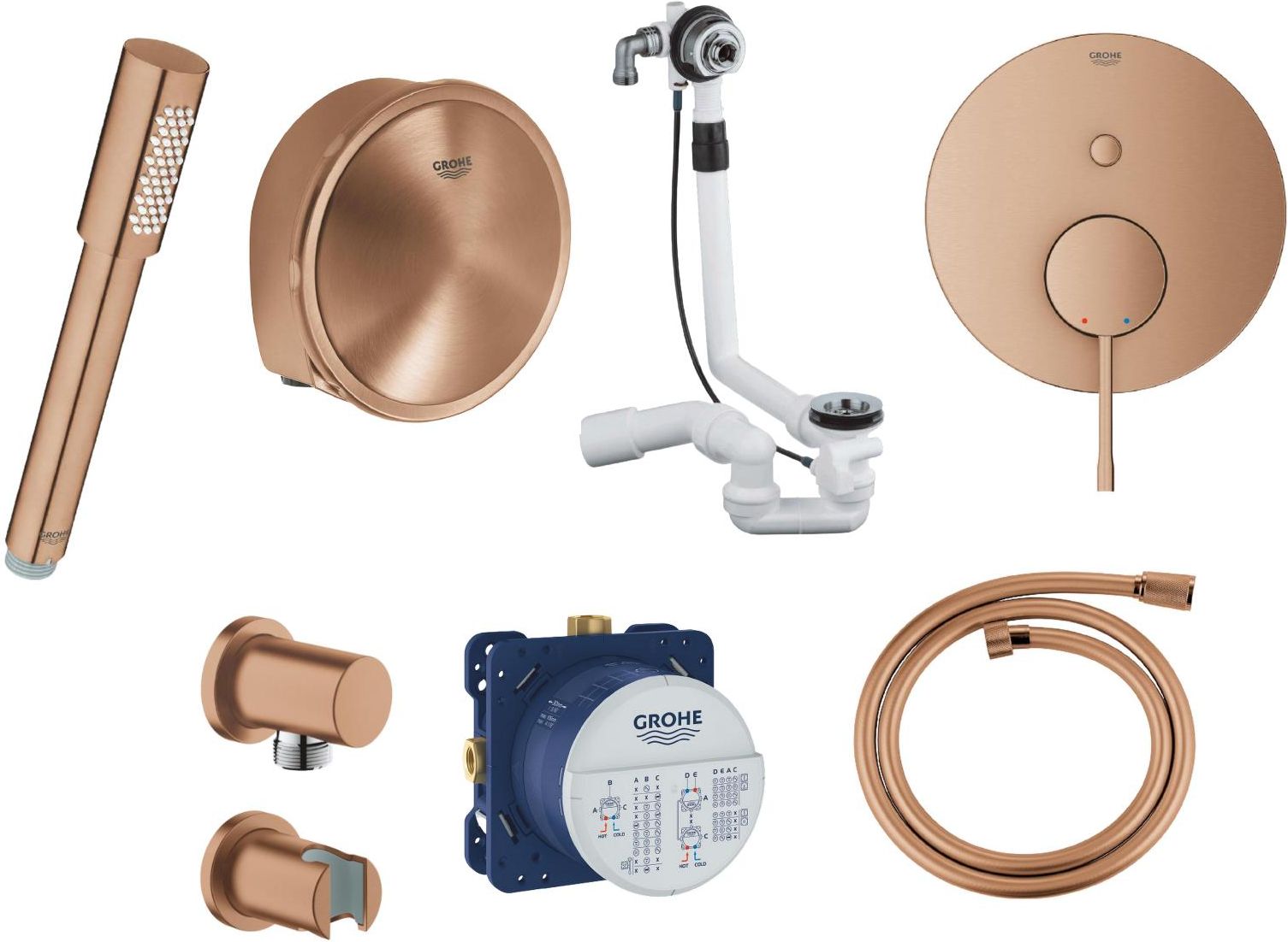 Zestaw prysznicowy Grohe Essence 24058DL1+35600000+27057DL0+27074DL0+26465DL0+ - Opinie i ceny ...