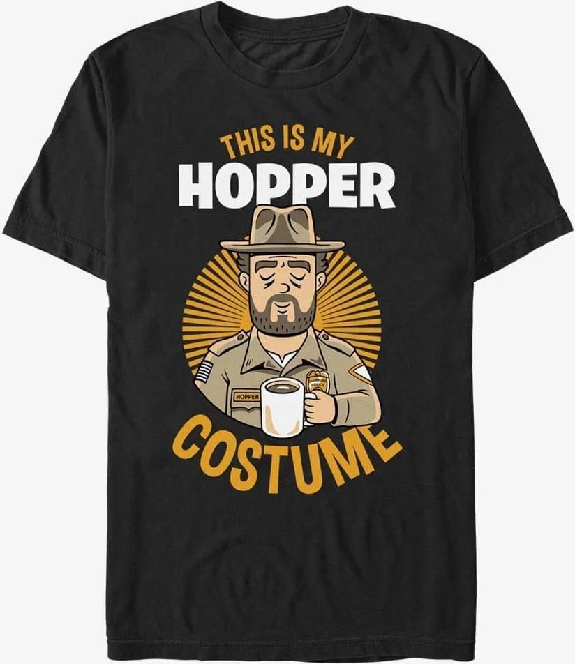 Queens Netflix Stranger Things - Hopper Costume Unisex T-Shirt Black ...