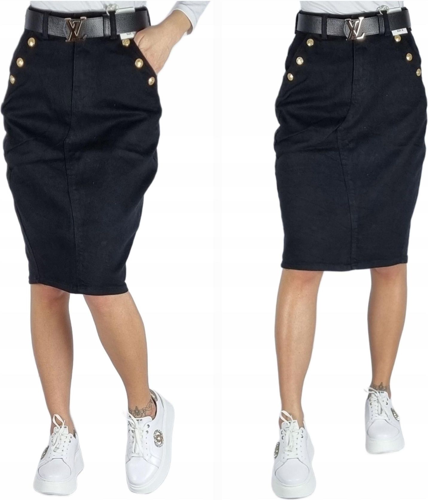 Spódnica Jeansowa Czarna Plus Size Rozmiar 46 - Ceny i opinie - Ceneo.pl