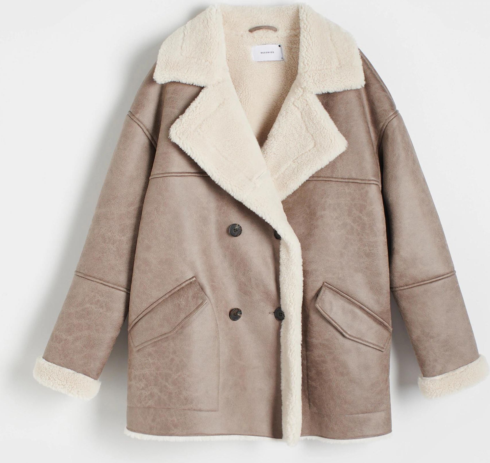 Reserved - Kurtka z kożuchem - Brązowy - Ceny i opinie - Ceneo.pl