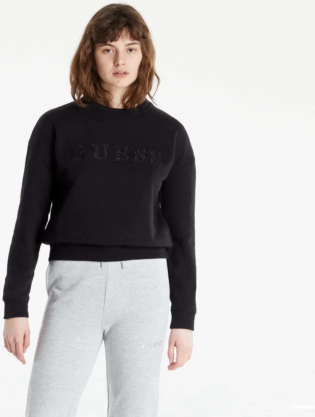 GUESS Front Logo Sweatshirt Black - Ceny i opinie - Ceneo.pl