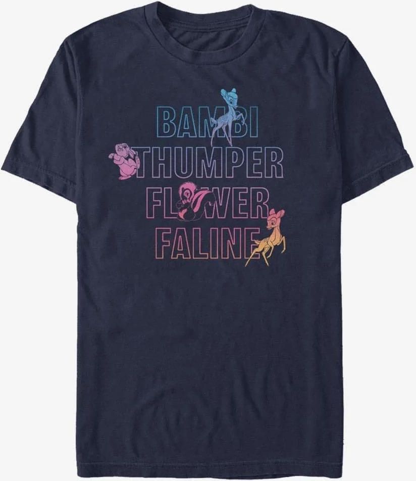 Queens Disney Classics Bambi - Bambi Characters Names Stacked Unisex T ...