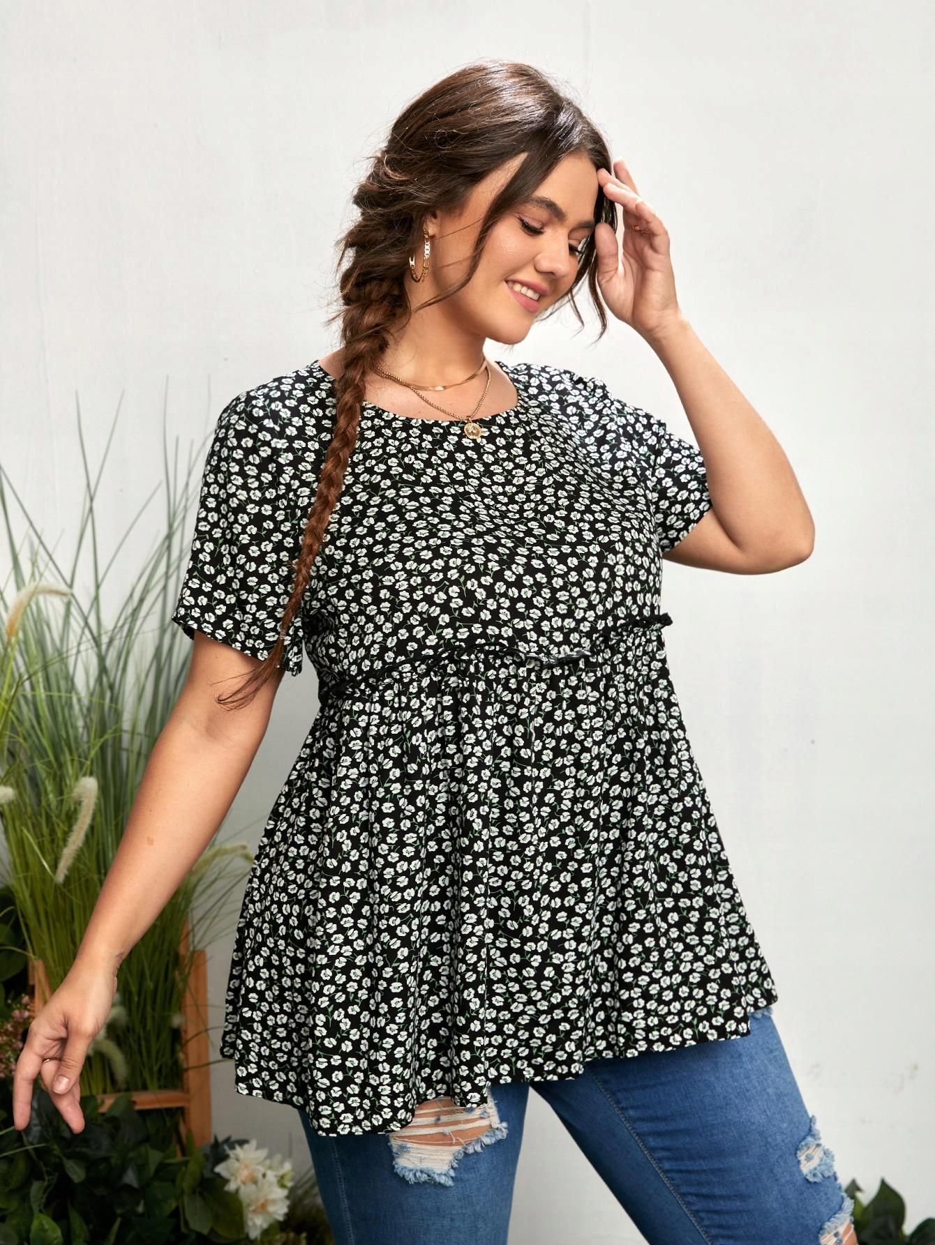 Kwiatowy Wzór XL DC53118 *shein Bluzka - Ceny i opinie - Ceneo.pl