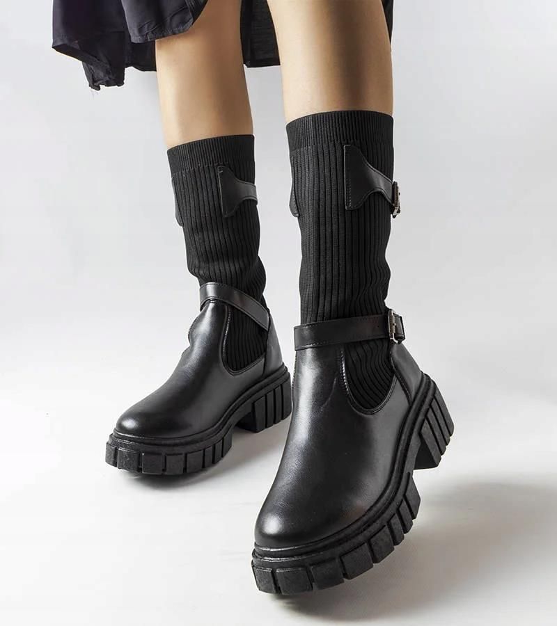 24568 Czarne kozaki z elastyczną cholewką 37 - Ceny i opinie - Ceneo.pl