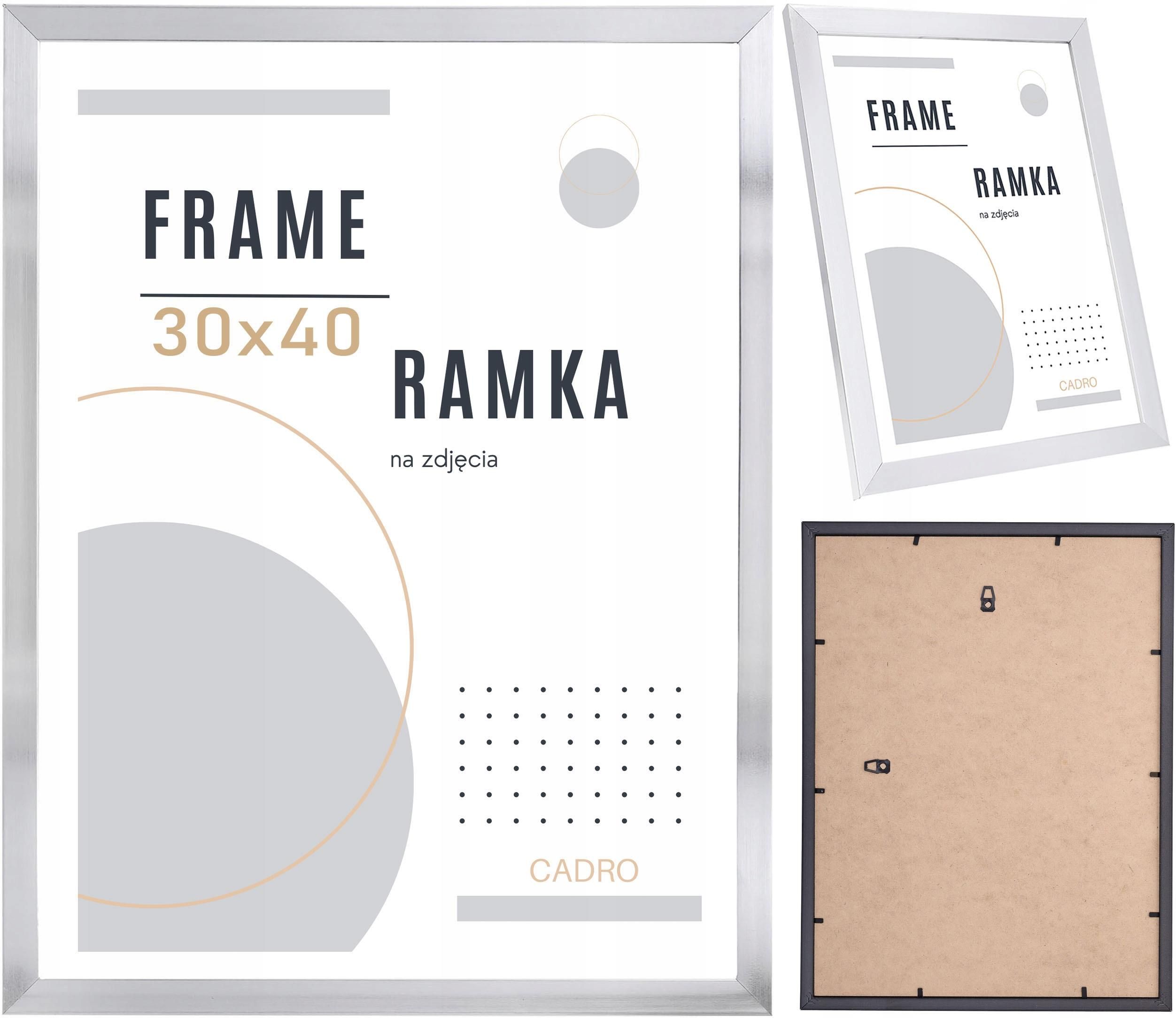 Ramka tradycyjna Cadro Ramka 30X40 Ramki Na Zdjęcia Srebrna Rama Do ...