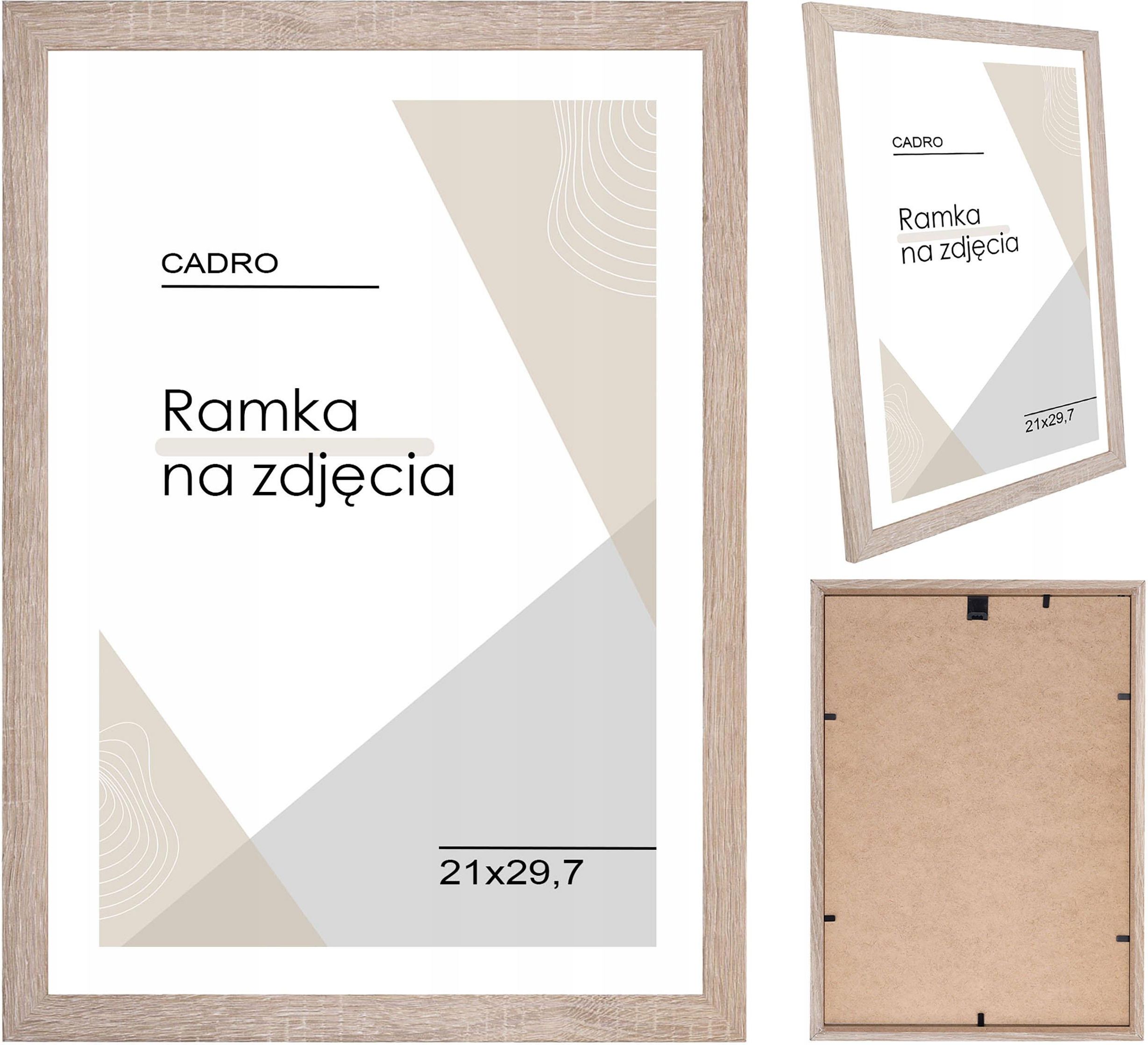 Ramka tradycyjna Cadro A4 Sonoma Jasna Foto Ramki Dyplom 21X30 - Ceny i ...