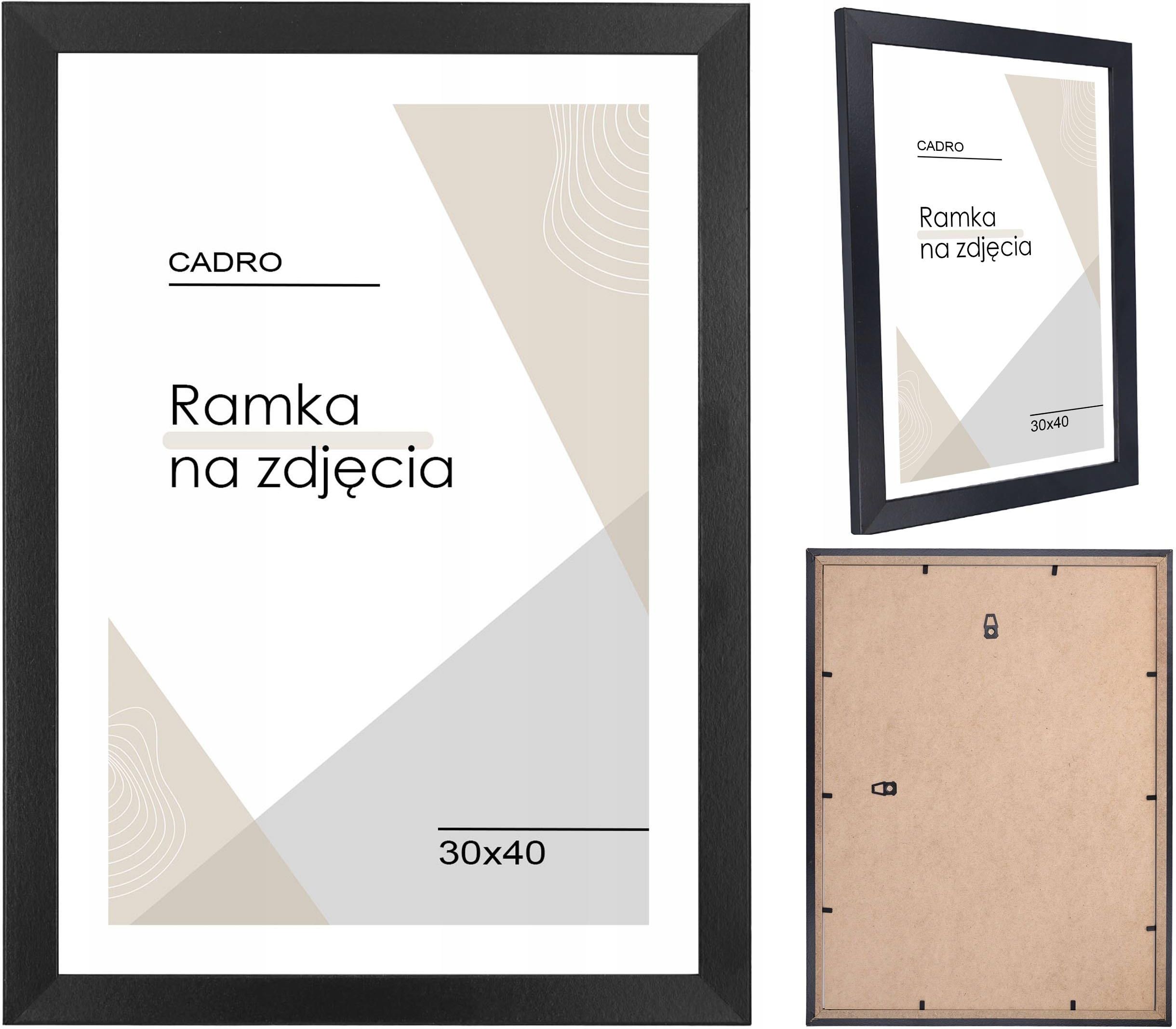 Ramka tradycyjna Cadro Ramka 30X40 Czarna Na Zdjęcia Dyplom Foto 40X30 ...