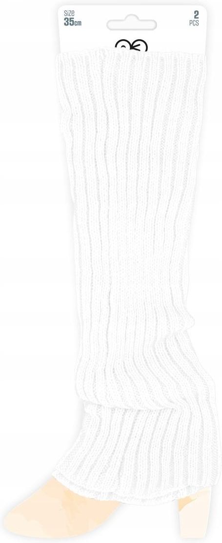 Ocieplacze Na Nogi Getry Białe Party Karnawał 35 cm Uniwersalne 2 szt ...