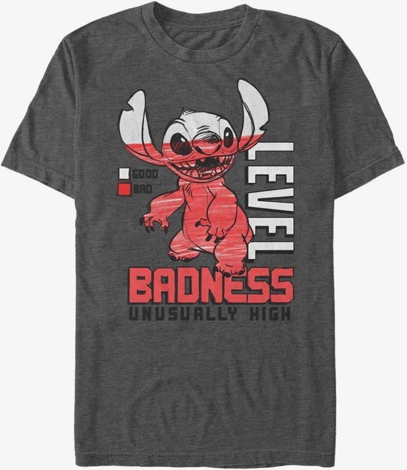 Queens Disney Classics Lilo & Stitch - Badness Level Unisex T-Shirt ...