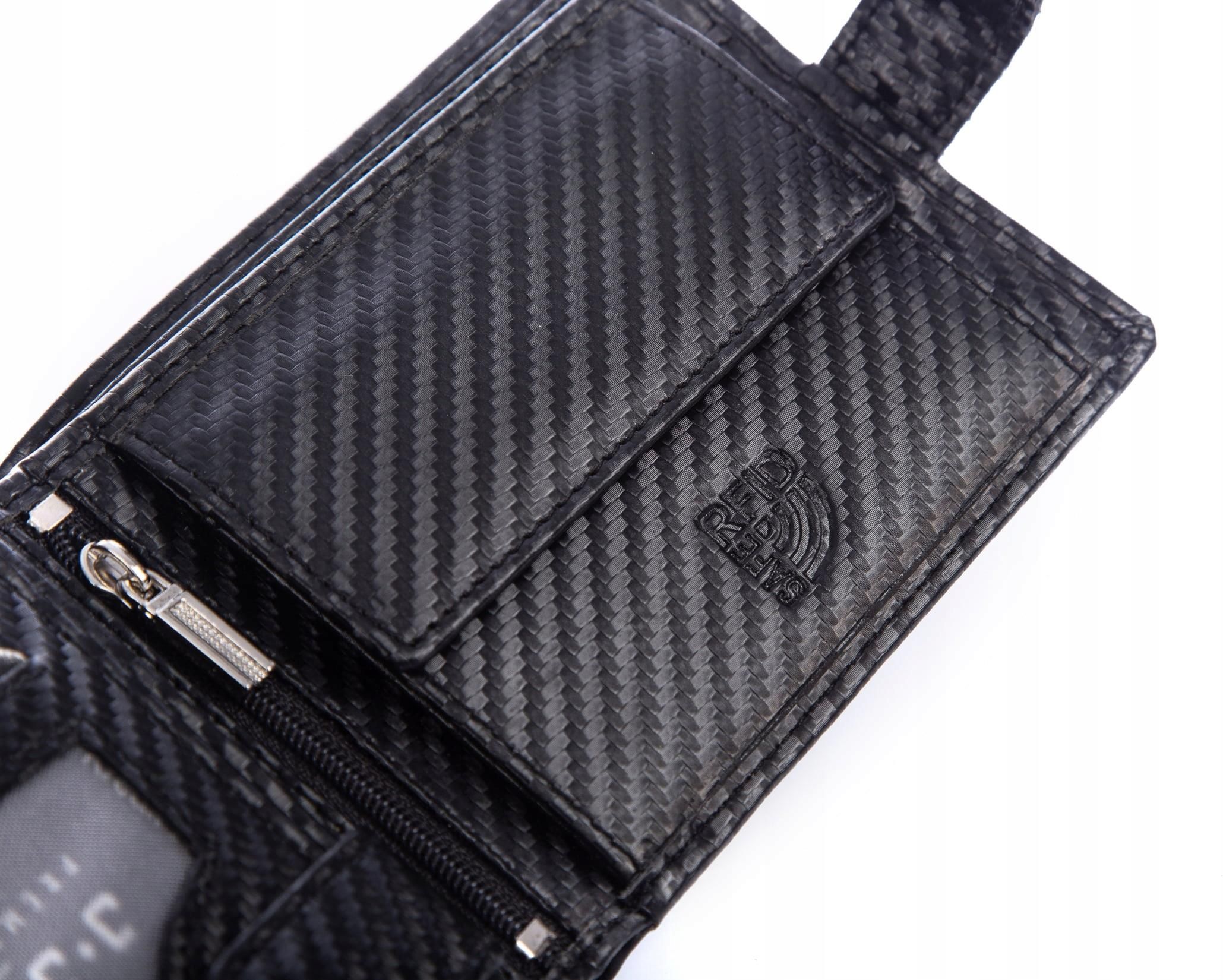 Portfel męski z zapięciem czarny carbon Rfid skóra - Ceny i opinie ...