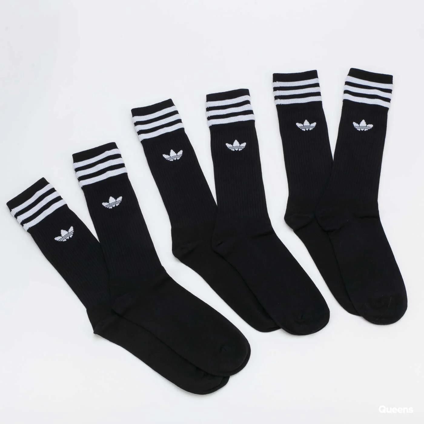 Adidas Originals 3Pack Solid Crew Sock Black/ White - Ceny i opinie ...