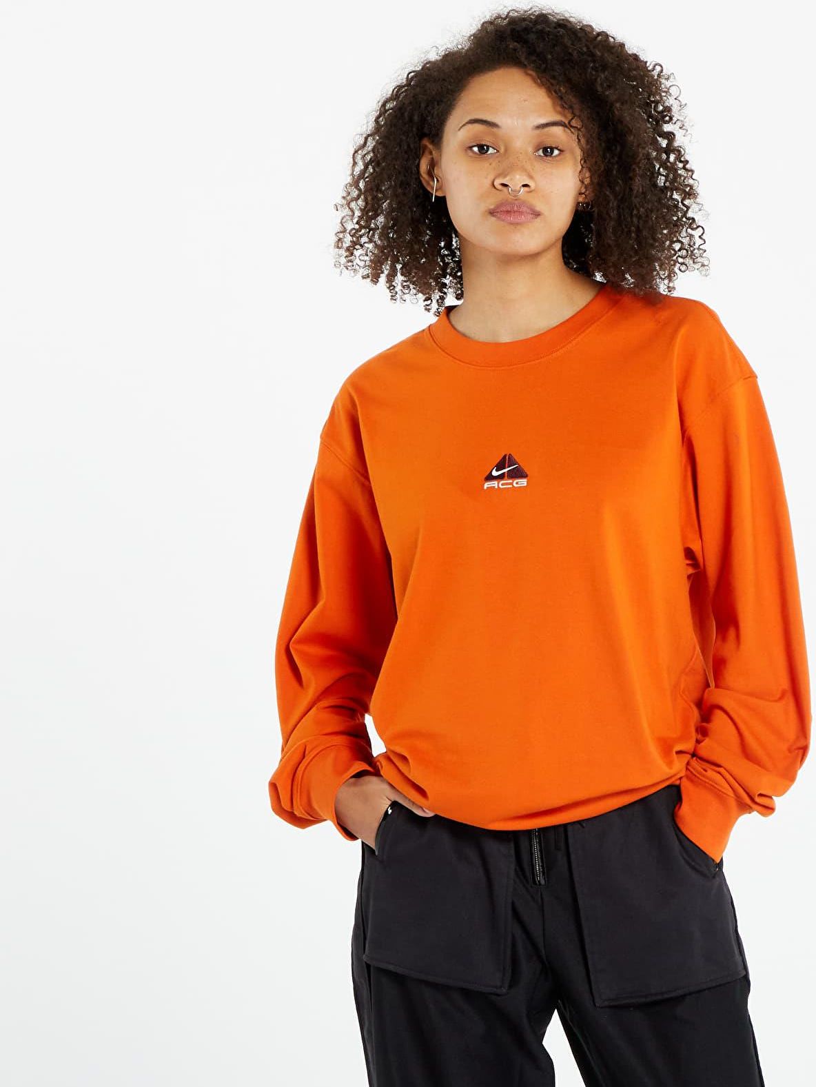 Nike ACG Lungs Long-Sleeve T-Shirt Campfire Orange/ Summit White - Ceny ...