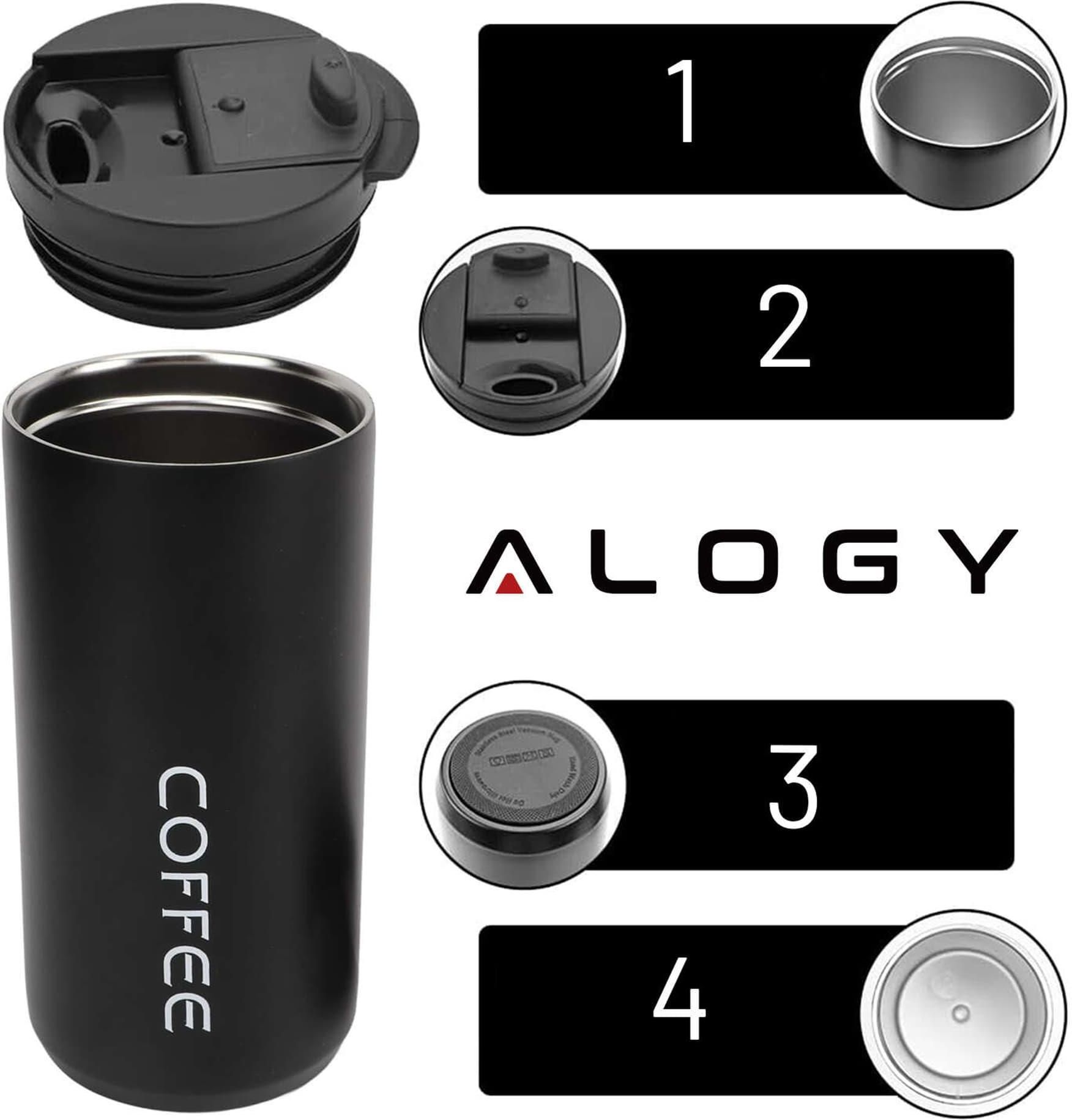 Alogy Termos Kubek Termiczny Butelka Bidon 400Ml Stalowy Czarny - Ceny i opinie - Ceneo.pl