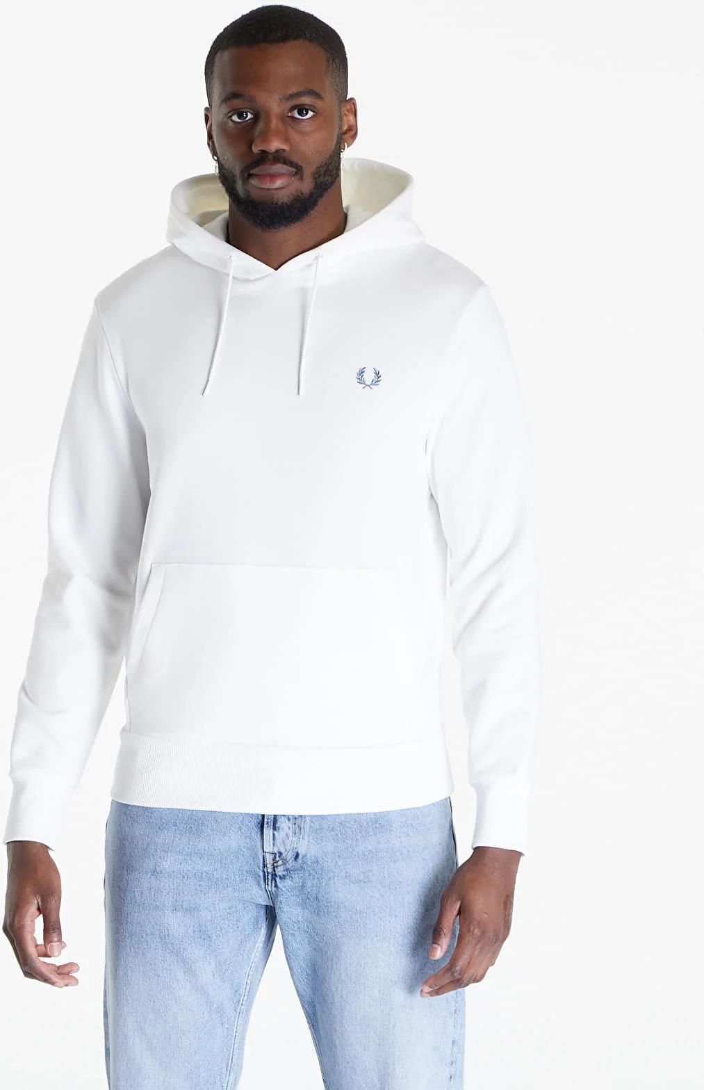 FRED PERRY Laurel Wreath Hooded Sweatshirt Snow White - Ceny i opinie ...