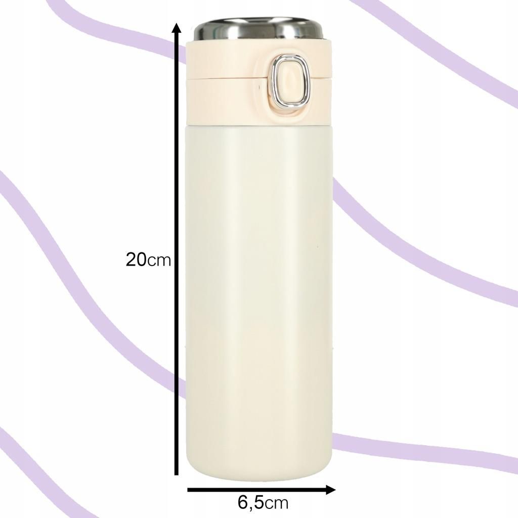 Ikonka Kubek Termiczny Z Ustnikiem Termos Led 420Ml Beżowy Kx4407 1 - Ceny i opinie - Ceneo.pl
