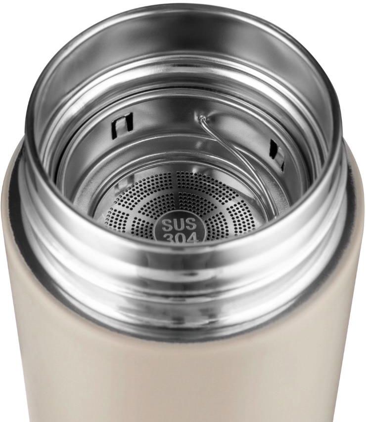 Florina Kubek Termiczny Termos Z Pomiarem Temperatury Led 450Ml Beżowy Bibikremowy - Ceny i ...