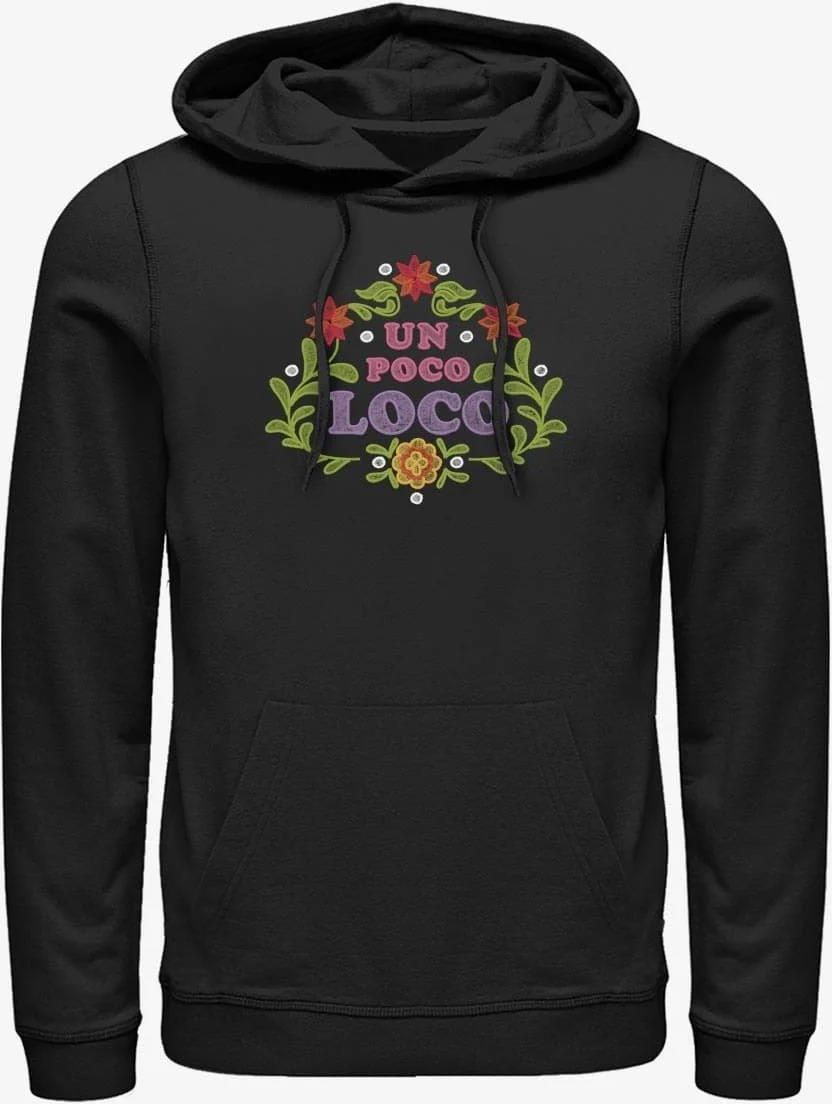 Queens Pixar Coco - Un Poco Loco Floral Emb Unisex Hoodie Black - Ceny ...