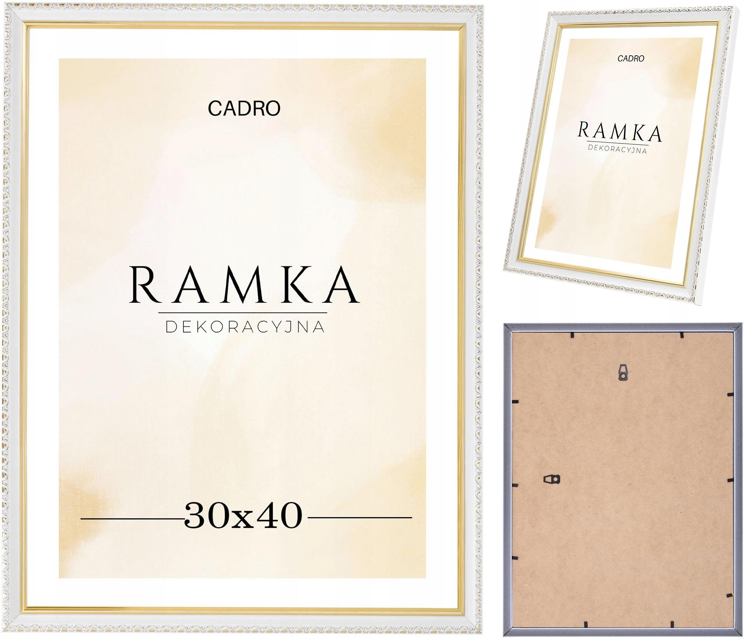 Ramka tradycyjna Cadro Ramka 30X40 Biała Rama Do Zdjęć 40X30 Cm Na ...