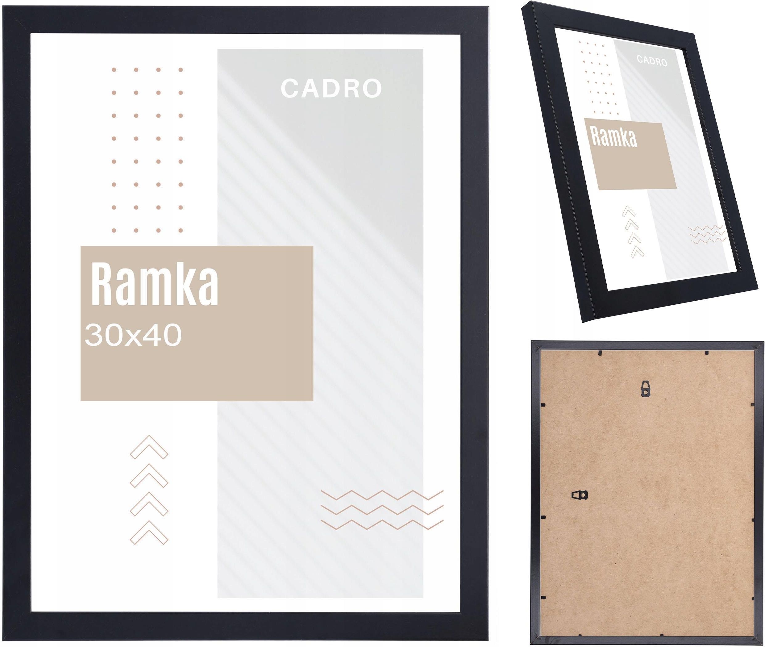 Ramka tradycyjna Cadro Ramka 30X40 Czarna Foto Rama Mdf Do Zdjęć 40X30 ...