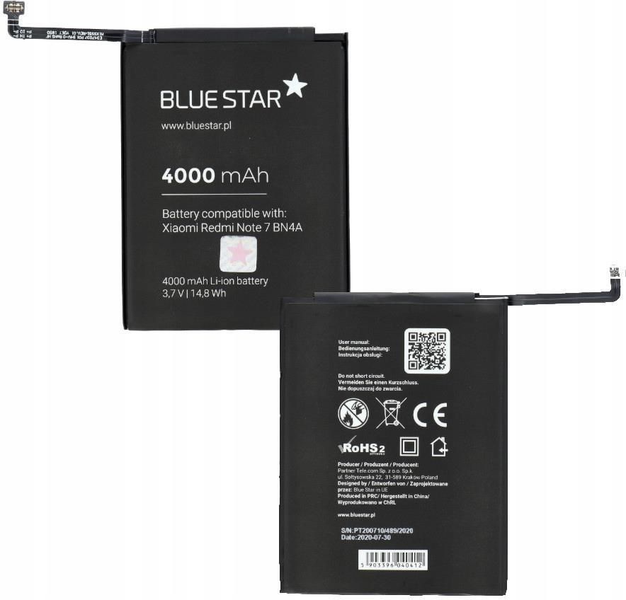 Bateria Blue Star Bateria Do Note 7 Pro Bn4A 4000Mah - Opinie i ceny na ...