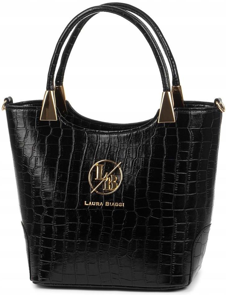 Polska Torebka Kuferek Laura Biaggi Czarna Torba - Ceny i opinie - Ceneo.pl