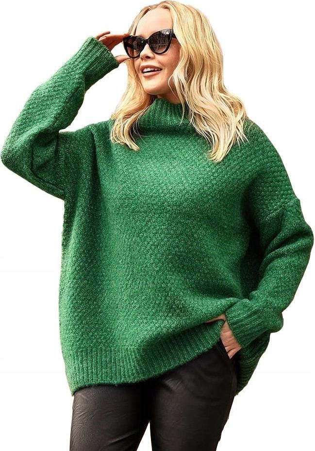 Sweter damski z golfem zielony Polski - Ceny i opinie - Ceneo.pl