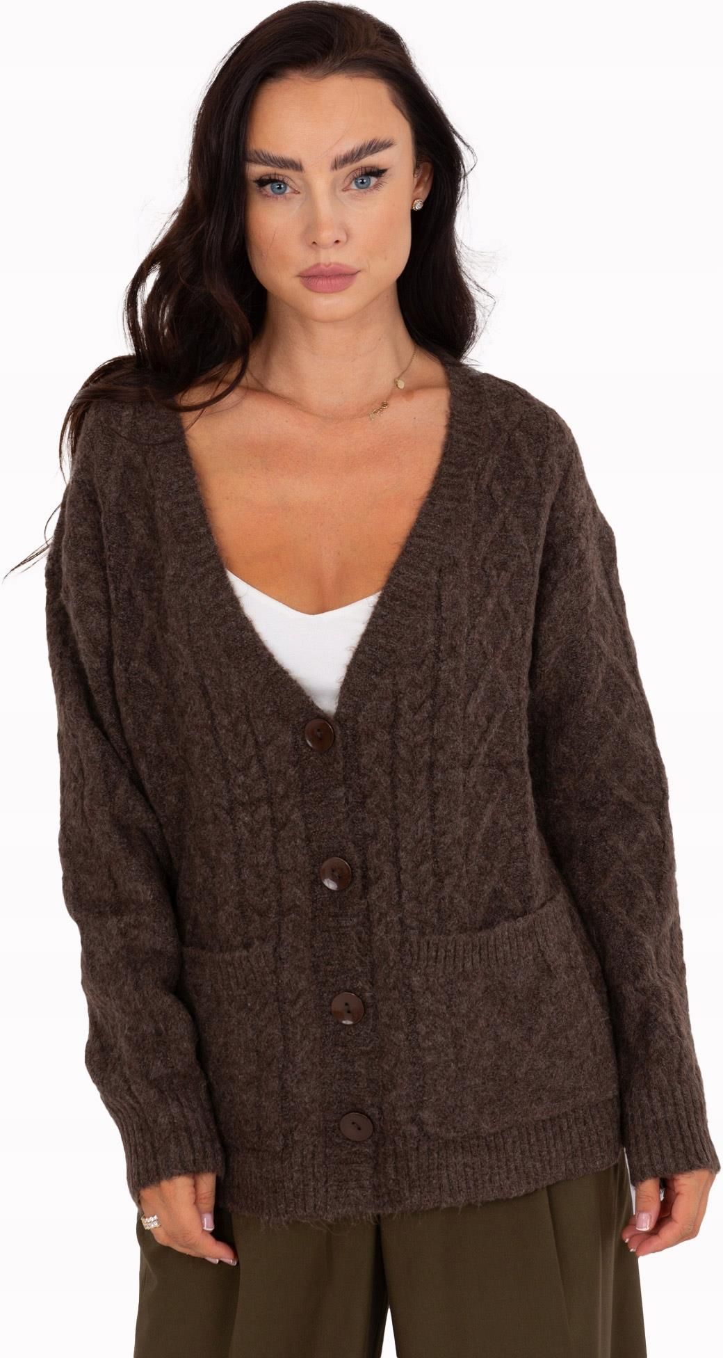 Milutki Sweter Damski Rozpinany z kieszeniami - Ceny i opinie - Ceneo.pl