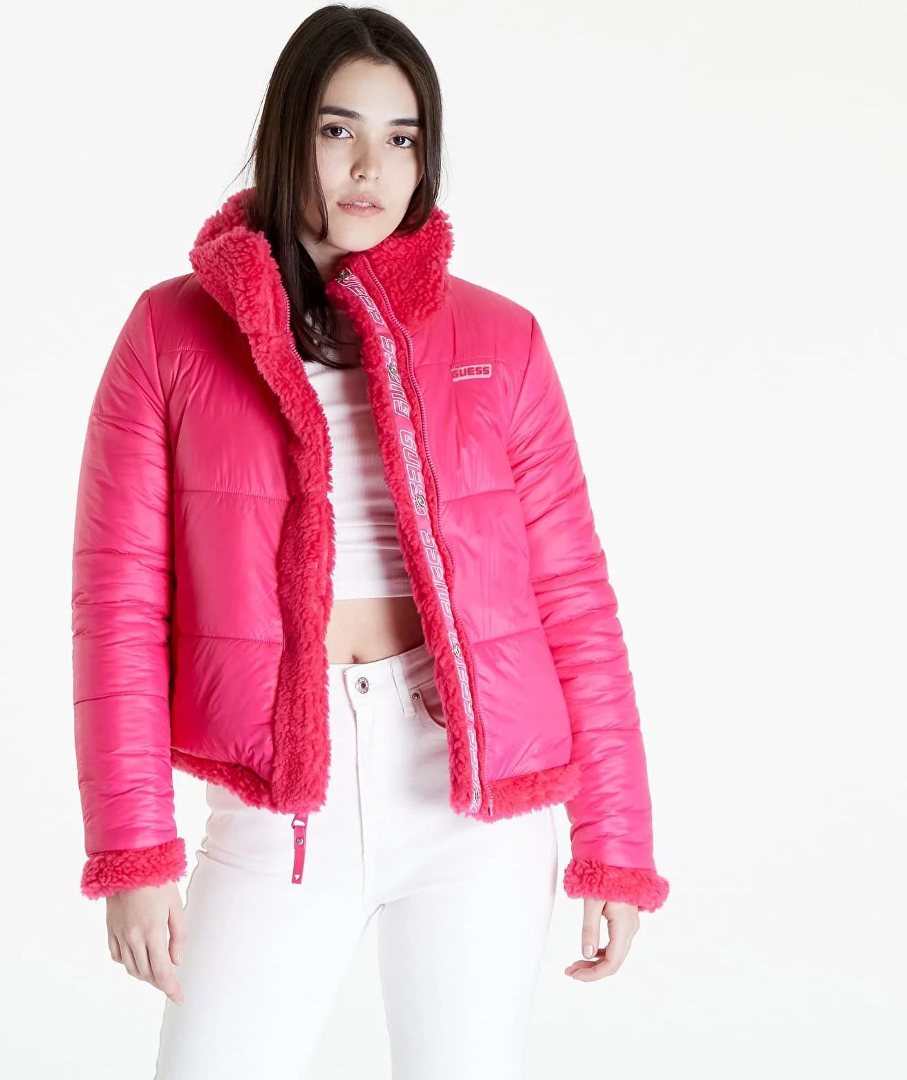 GUESS Charis Reversible Jacket Pink - Ceny i opinie - Ceneo.pl