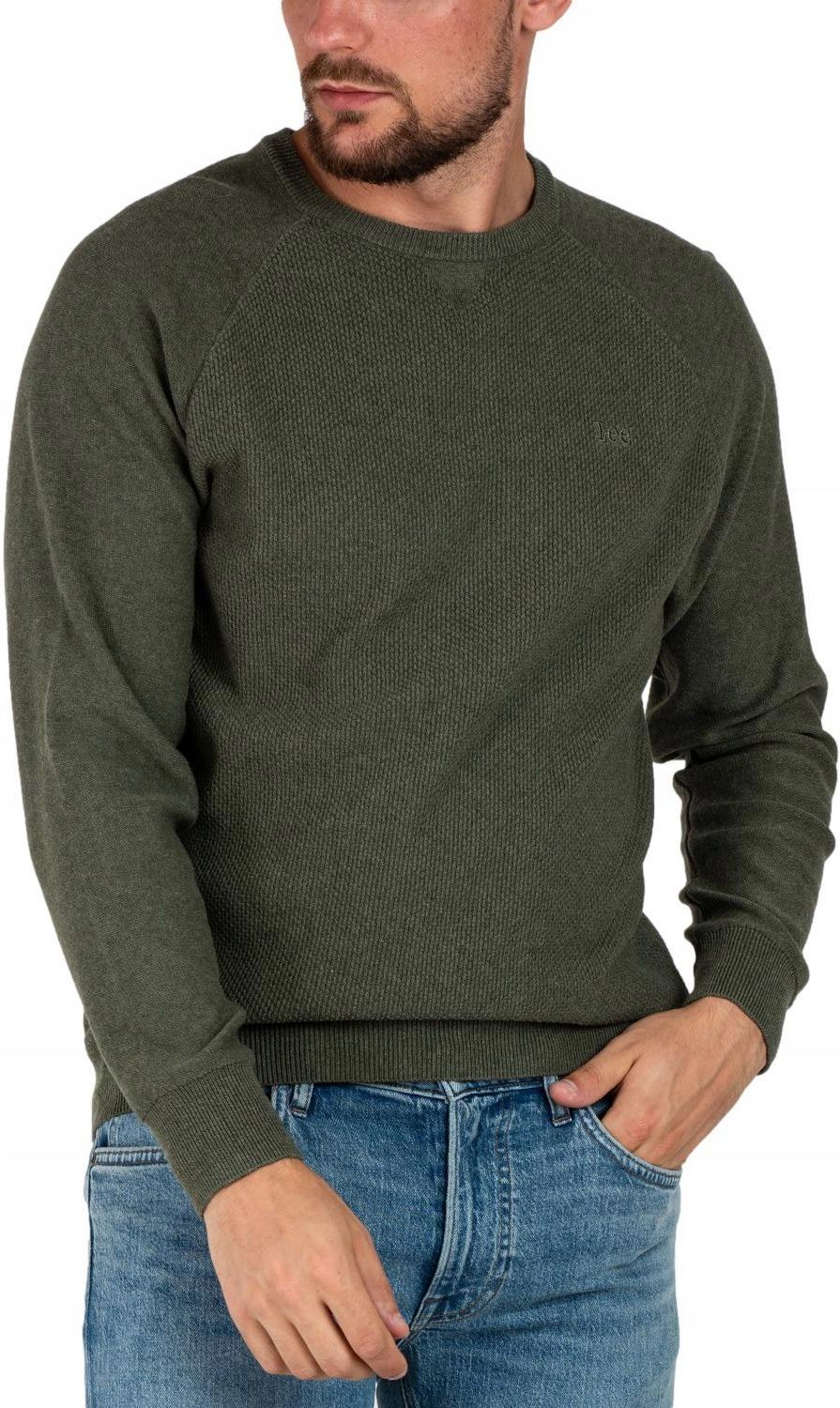Sweter Lee Raglan Crew Knit L83PKHA61 Olive Grove L - Ceny i opinie ...