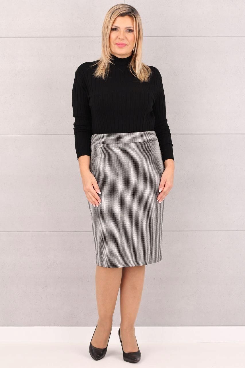 Spódnica Ołówkowa Damska Pepitka Do Kolan Klasyczna Polski Producent 40 ...
