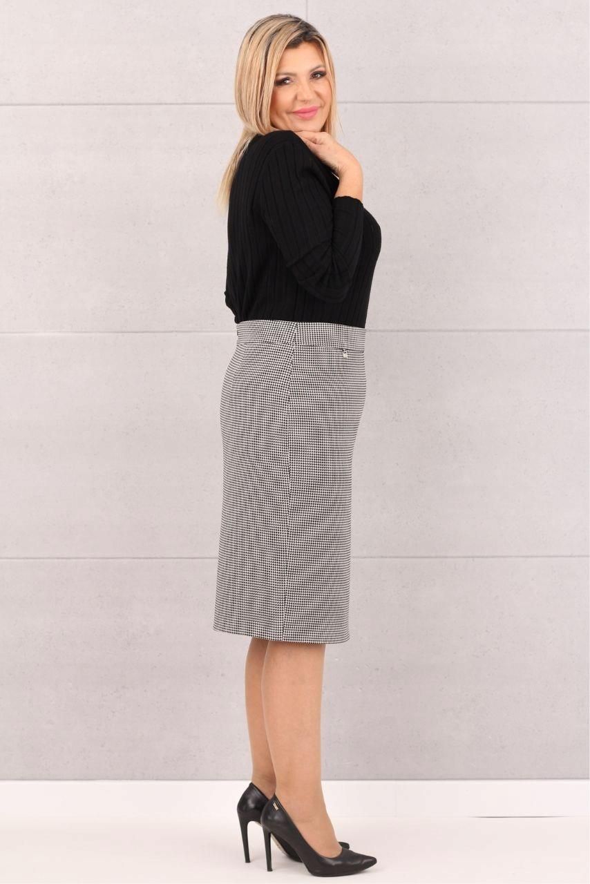 Spódnica Ołówkowa Damska Pepitka Do Kolan Klasyczna Polski Producent 40 ...