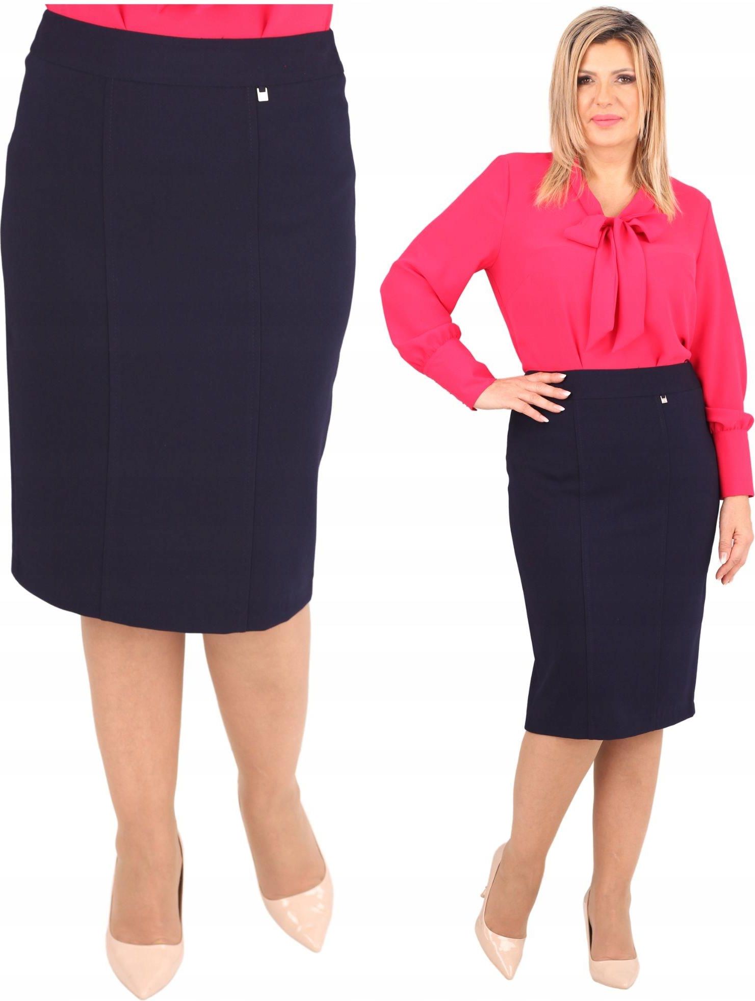 Spódnica Ołówkowa Modna Do Kolan Klasyczna Polski Producent 40-52 ...