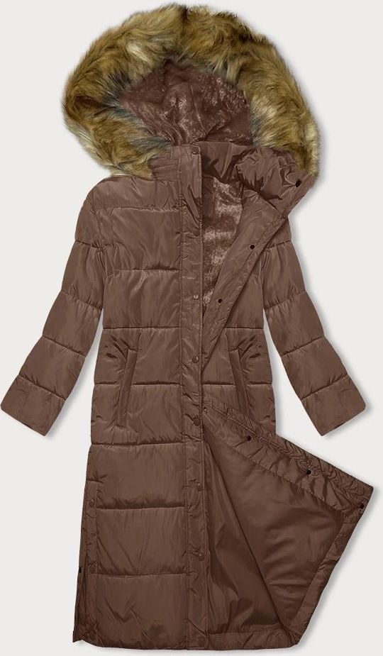 Długa kurtka zimowa z kapturem camel (V726) - Ceny i opinie - Ceneo.pl