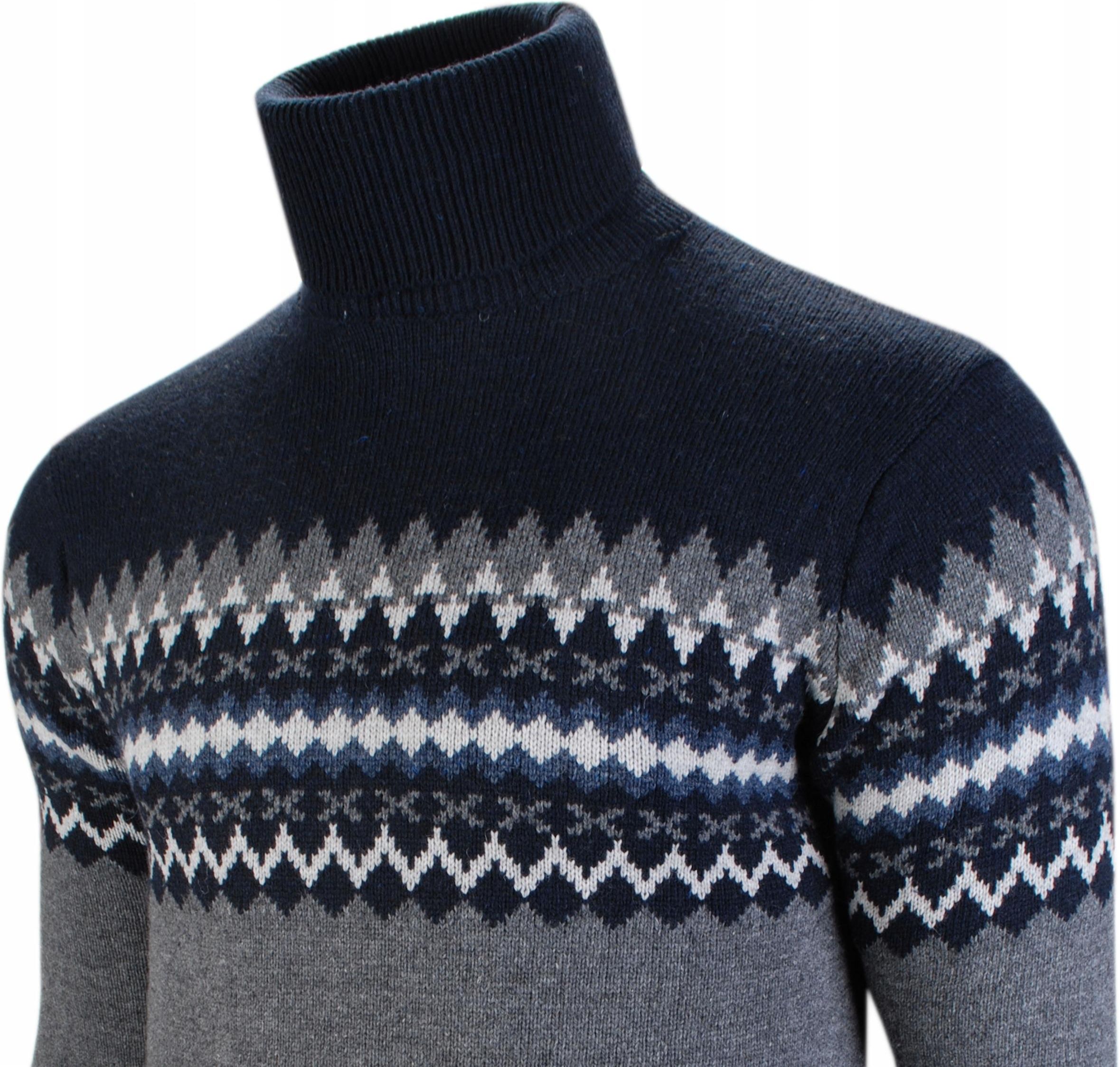 M-Wełniany sweter-golf wzór norweski turecki 08/4 - Ceny i opinie ...