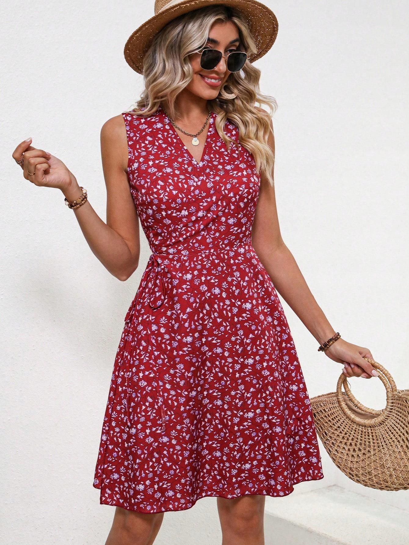 Kwiaty Print Y9I NF9__M Shein Kopertowa Mini Sukienka - Ceny i opinie ...