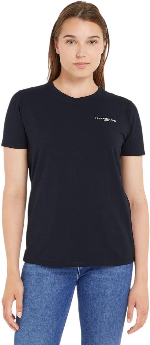 TOMMY HILFIGER KOSZULKA DAMSKA T-SHIRT 1985 REG MINI CORP LOGO C-NK SS ...