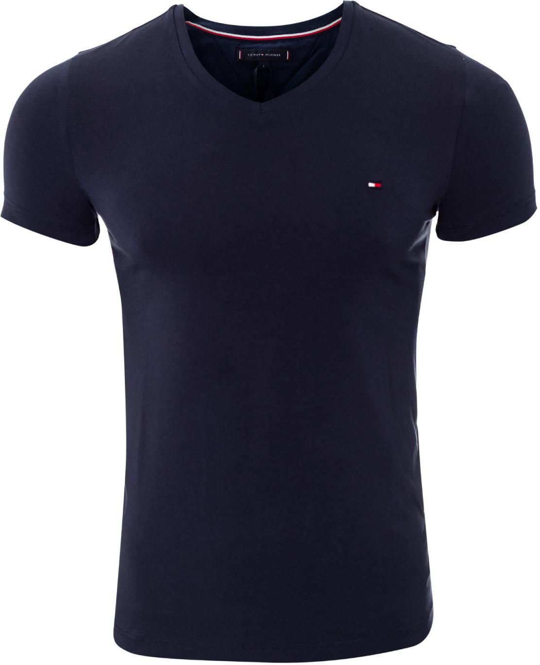 TOMMY HILFIGER KOSZULKA MĘSKA T-SHIRT CORE STRETCH SLIM V-NECK TEE NAVY ...