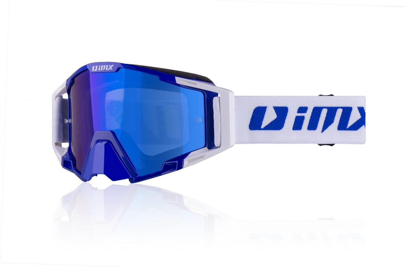 Gogle motocyklowe Imx Gogle Sand Blue White Szyba Blue Iridium + Clear ...