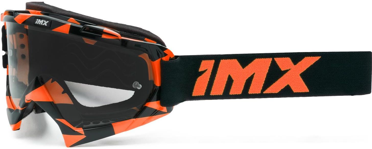 Gogle motocyklowe Imx Gogle Mud Graphic Orange Gloss Black Szyba Clear ...