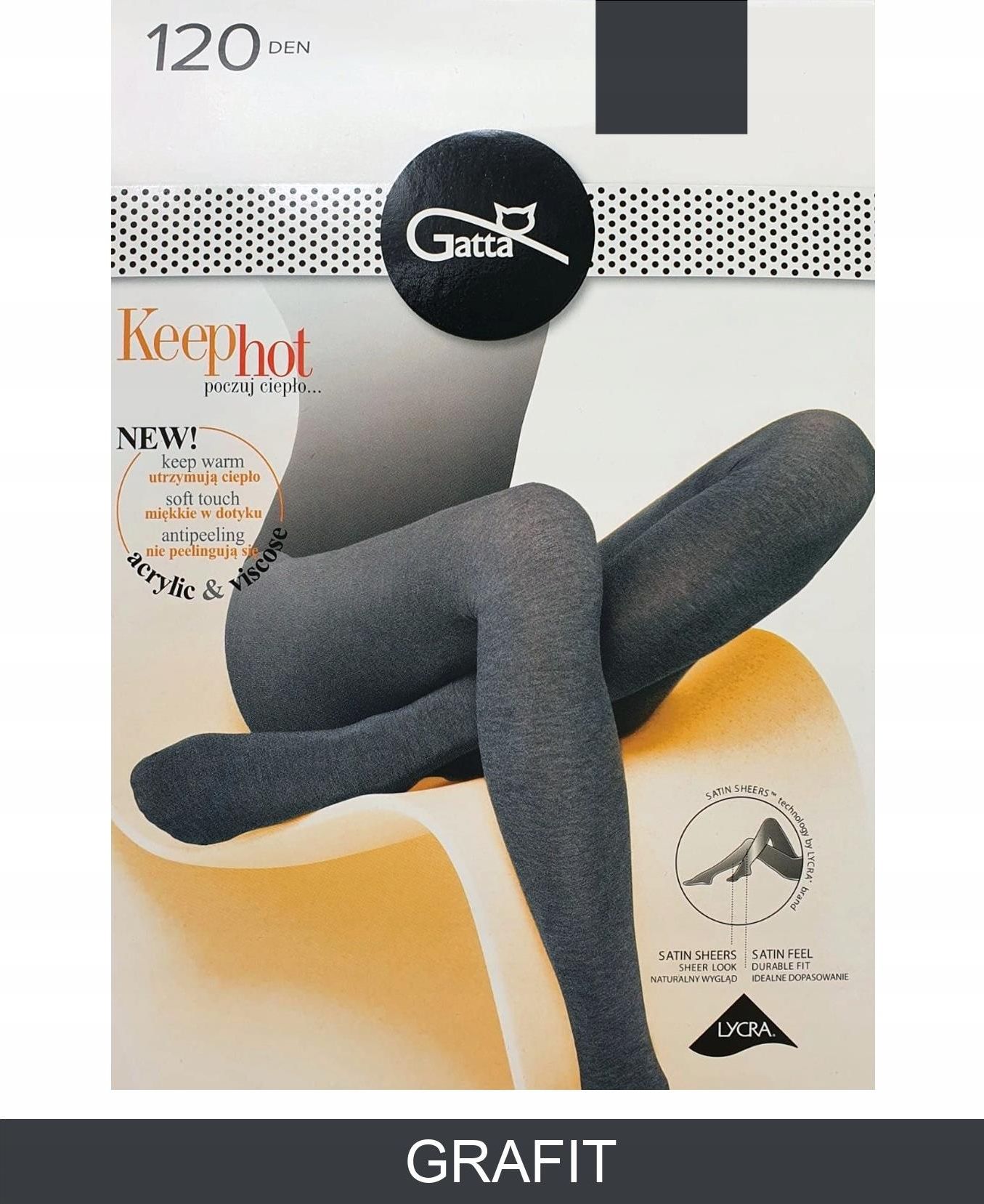 GATTA KEEP HOT Rajstopy damskie 3D 4-L/ Grafit - Ceny i opinie - Ceneo.pl